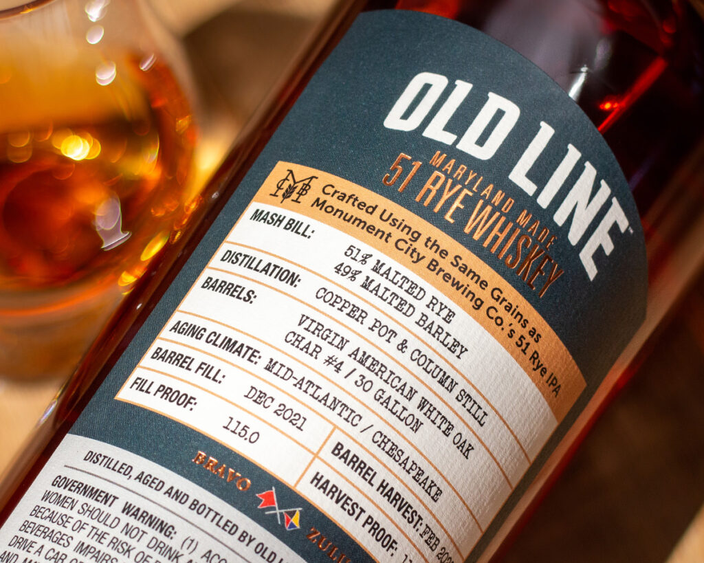 Old Line Spirits 51 Rye Whiskey - Maryland High Malt Rye Whiskey